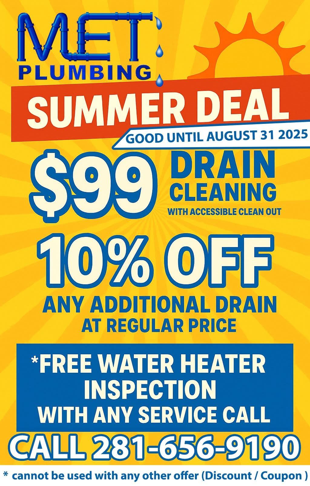 Coupons and Special Offers | MET Plumbing LLC